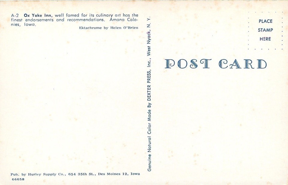 Amana Colonies Iowa~Ox Yoke Inn~Art Deco Neon Sign~1950s Postcard | eBay