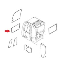 4684428 CAB Door Window Glass Fits John Deere JD Excavator 85d 85g for ...