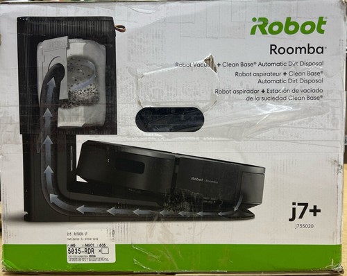 iRobot Roomba j7+ j755020 Wi-Fi Connected Self-Emptying Robot Vacuum ...