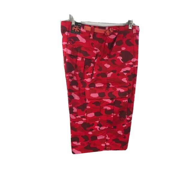 Akcess Men's Shorts Cargo Red Camouflage with Pink Size 2XL 13" Inseam ...