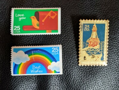 Vintage 25 Cent Stamps and Pin | eBay