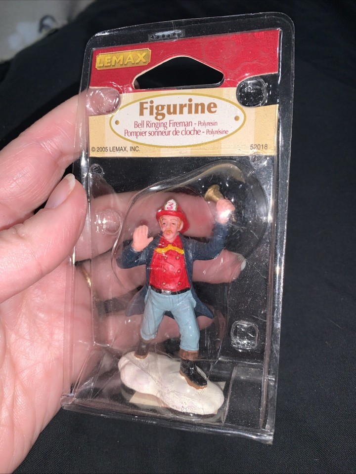Lemax Enchanted Forest Christmas Bell Ringing Fireman Village Figurine ...