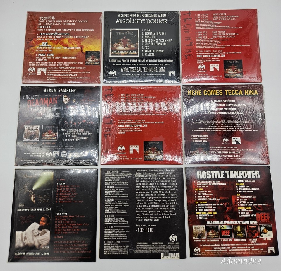 Tech N9ne CD Lot (9) Absolute Power Promo Sampler Single Strange Music ...