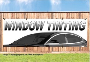 Car Auto Window Tinting Banner CAR GARAGE SIGN PVC with Eyelets 002 | eBay