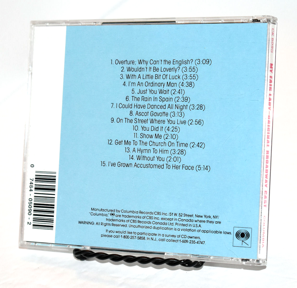 My Fair Lady Original Cast Soundtrack CD - Rex Harrison, Julie Andrews ...