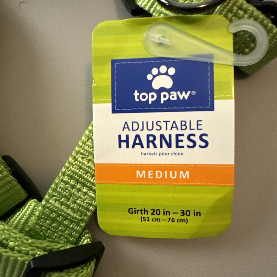 Brand New Top Paw DS 19 Gunmetal Lime Adjustable Harness (M)Girth 20in ...