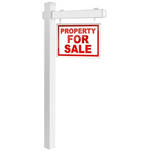 6' Real Estate SignPost UPVC, Open House, Yard, Home for Sale White ...
