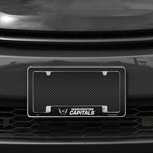 Washington Capitals Metal License Plate Frame Chrome Tag Cover Carbon ...