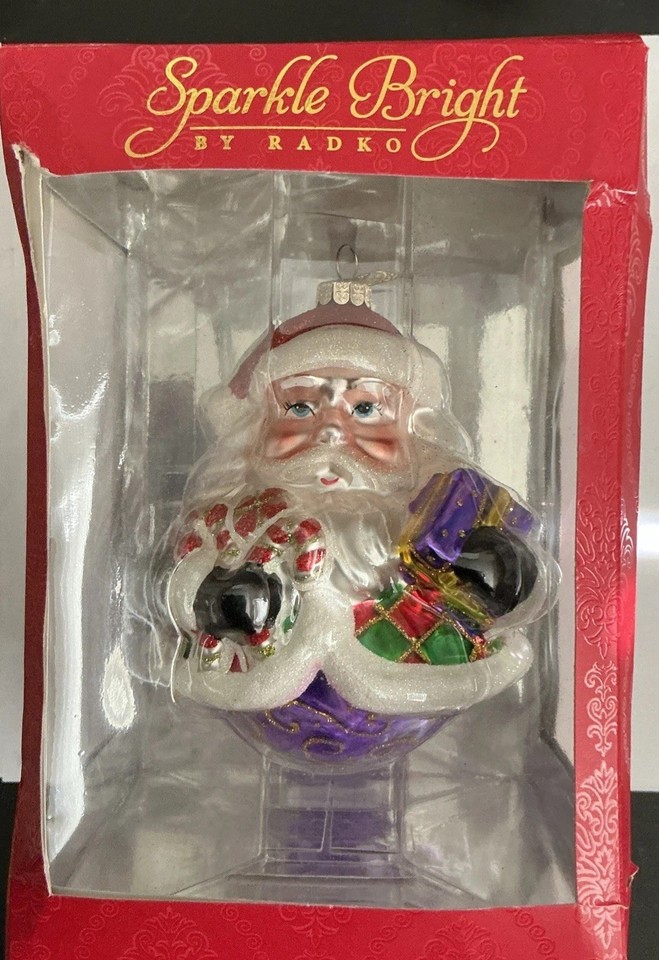 Christopher Radko Sparkle Bright Santa glass ornament. He’s A Roll Poly ...