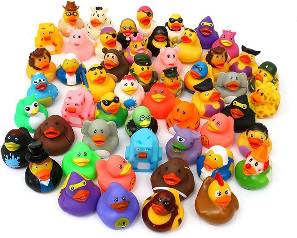 50 Colorful Mini Rubber Ducks - Fun Assortment for Kids’ Parties ...