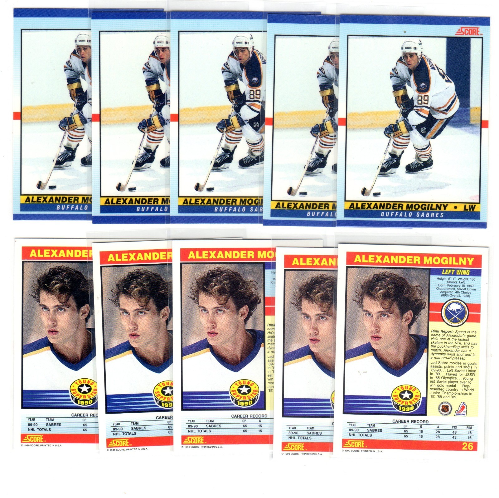 1X ALEXANDER MOGILNY 1990-91 Score #26 Young Superstars Rookie RC ...