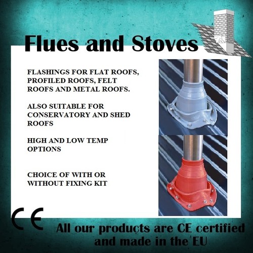 Flashing Kit Stove Wood Burner Roof Flue Chimney High or low Temp ...