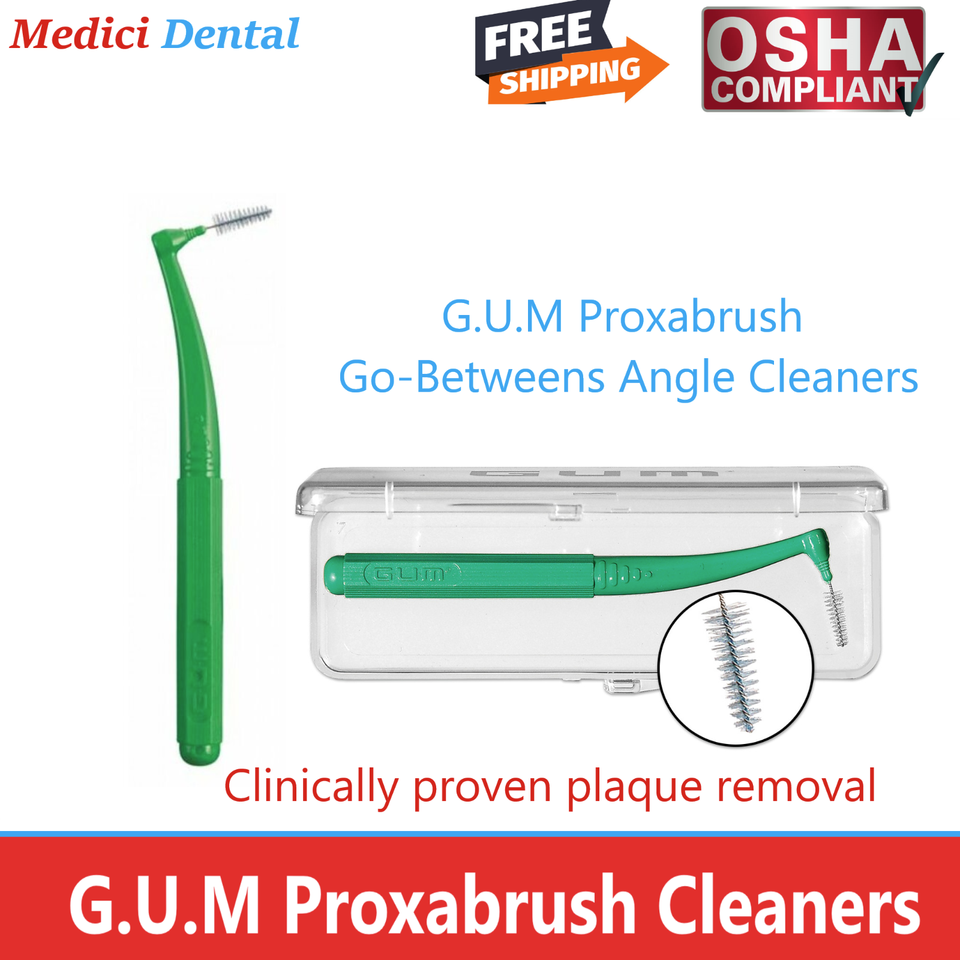 GUM Proxabrush Go-Betweens - Angled Interdental Brushes, Brush Braces ...