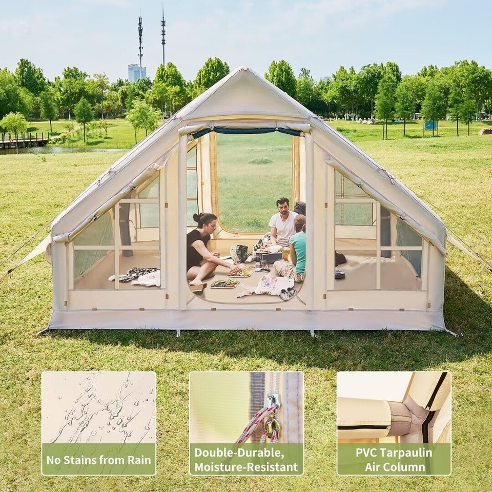 MOPHOTO 6 Person Inflatable Tents Blow Up Tent Air Glamping Tents with ...