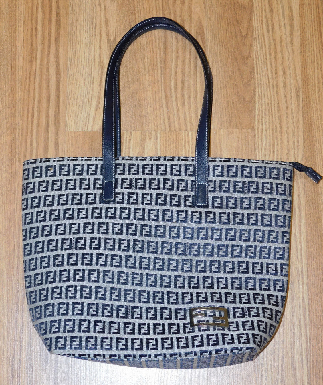 FENDI Y2K FF BAG TOTE PURSE, BLACK GRAY, DUST BAG - Gem