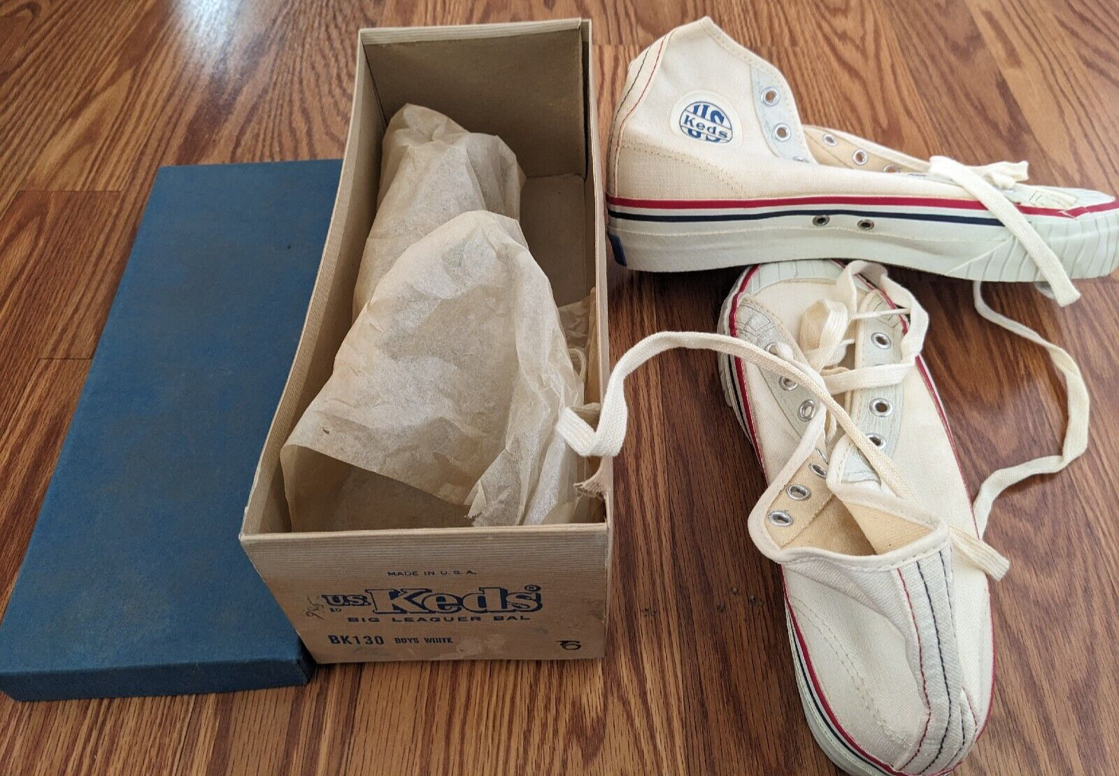 NOS US Keds Vintage 50s 60s Big Boys High Top Sneaker… - Gem