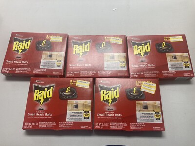 5 Boxes Raid Double Control Small Roach Baits 12 each 60 Total Defense ...