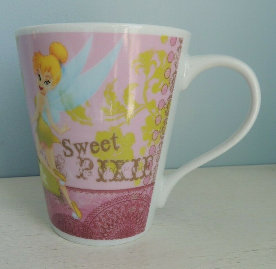 Tinkerbell Coffee Mug Cup SWEET PIXIE TINK Pink Butterfly Disney Jerry ...