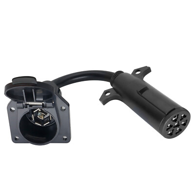7 Pin Round to 7-Way Blade RV Trailer Adapter Wiring Plug Converter for ...