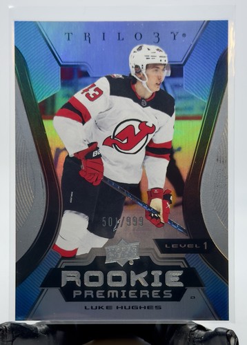 Luke Hughes - 2023-24 UD NHL Trilogy Hockey Rookie Premieres Level /999 ...