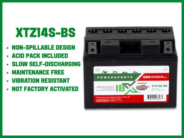 Interstate Batteries IBX AGM Powersports Battery 12V 11Ah Rechargeable ...