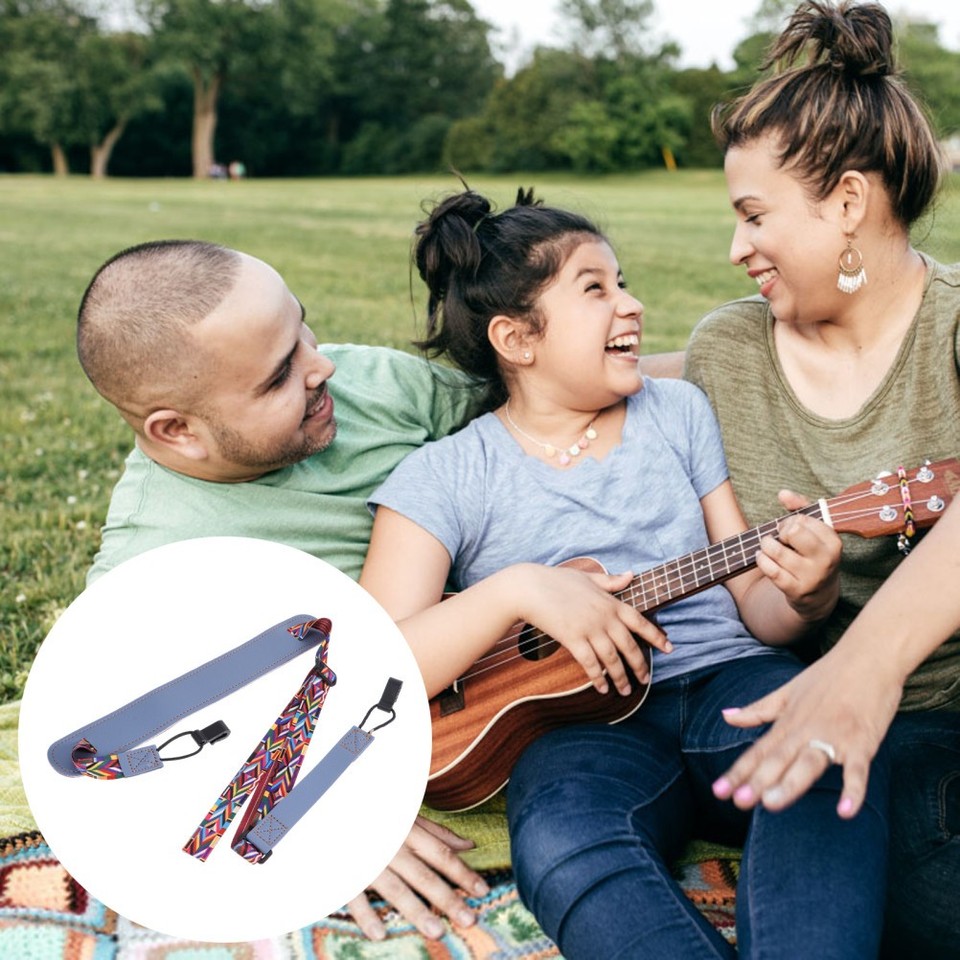 Ukulele Neck Strap Adjustable Double Hook Leatherukulele Shoulder ...
