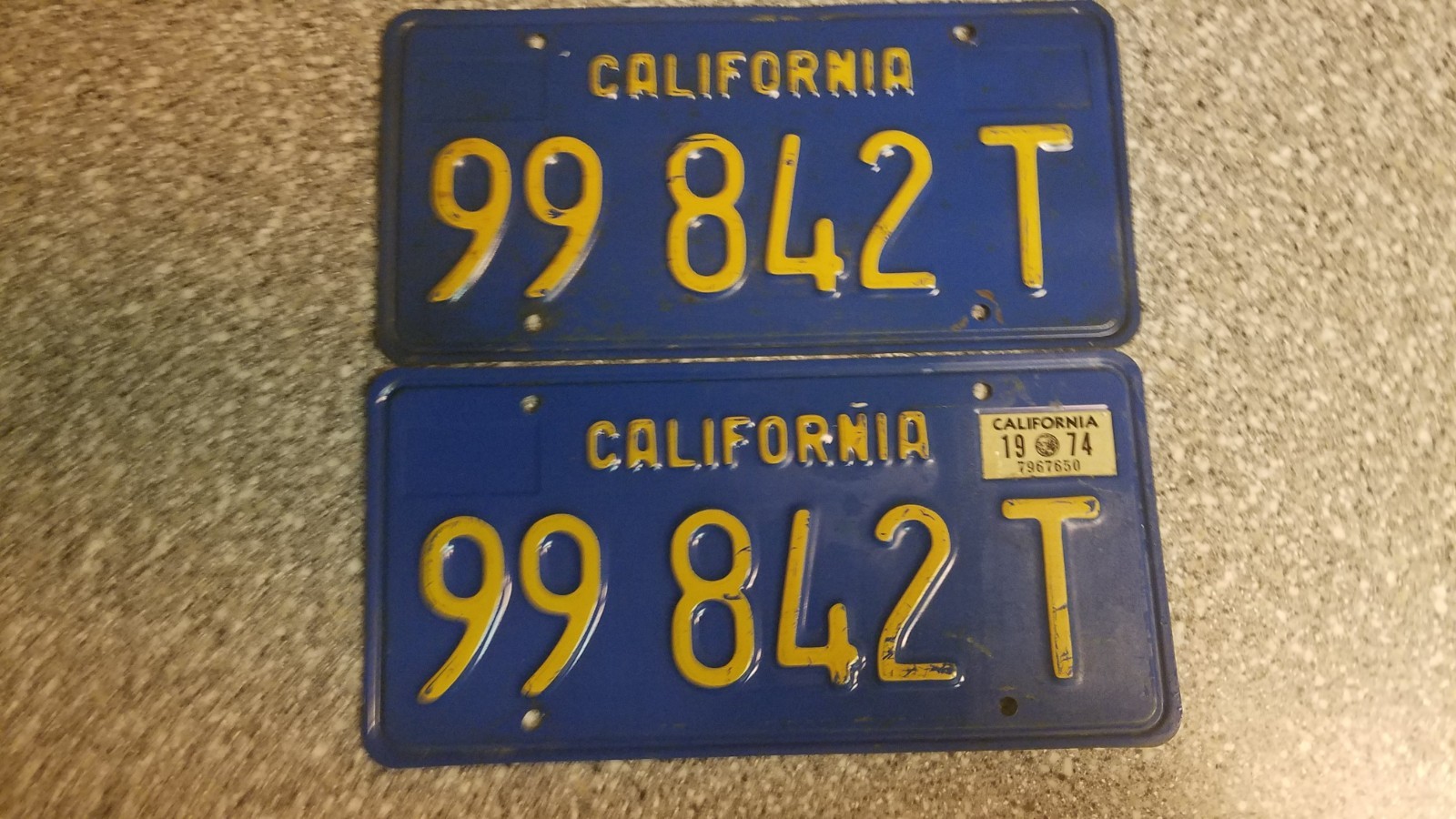 1970 California Commercial License Plates, 1974 Validation Sticker, DMV ...
