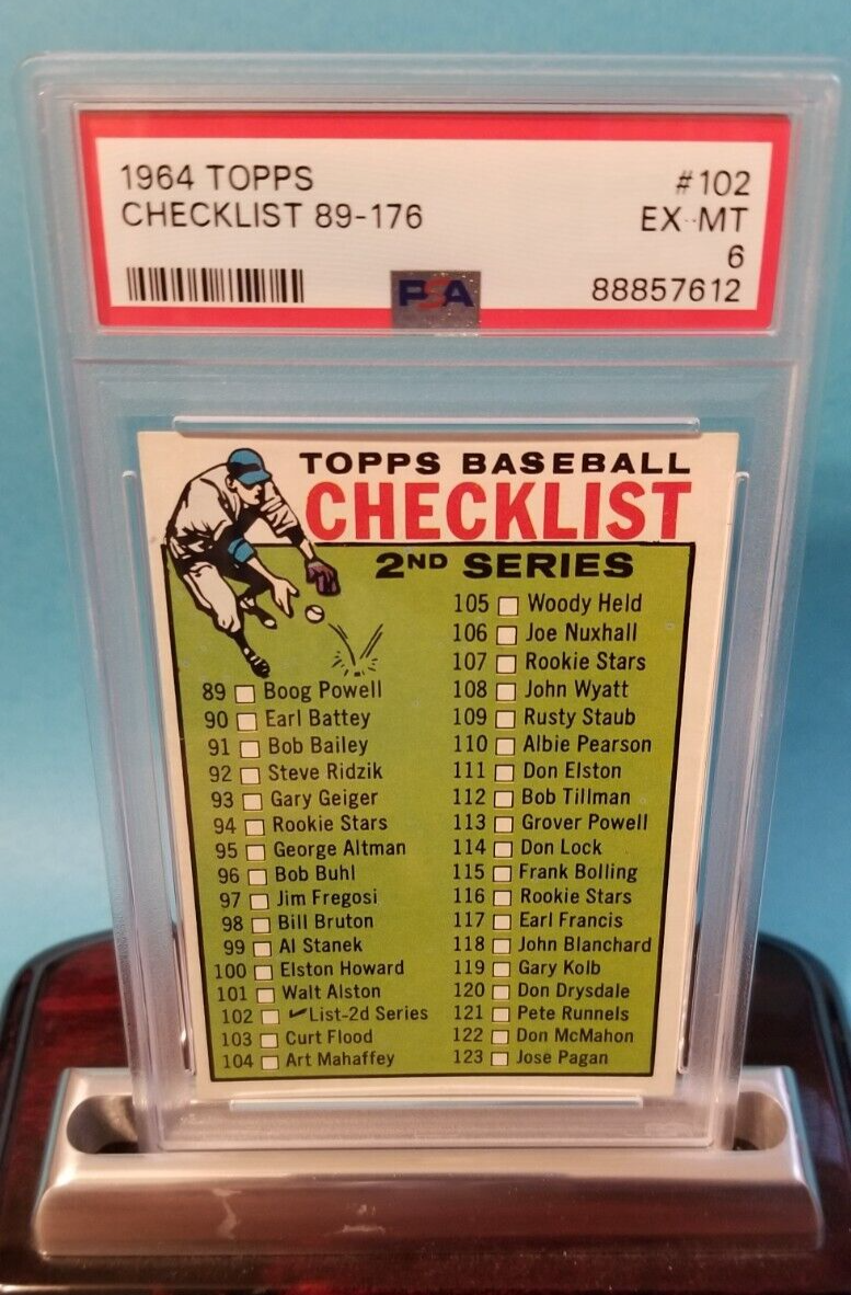 💥 1964 Topps CHECKLIST 2ND SERIES #102 PSA FRESHLY GRADED MAYS ROSE 💥 ...
