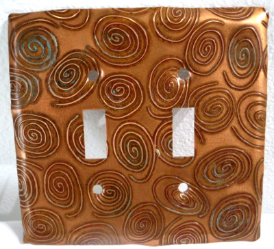 Mid Century Modern 2 Toggle Copper Light Switch Wall Plate Galaxy ...