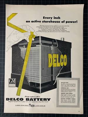 Vintage 1954 Delco Battery Print Ad | eBay