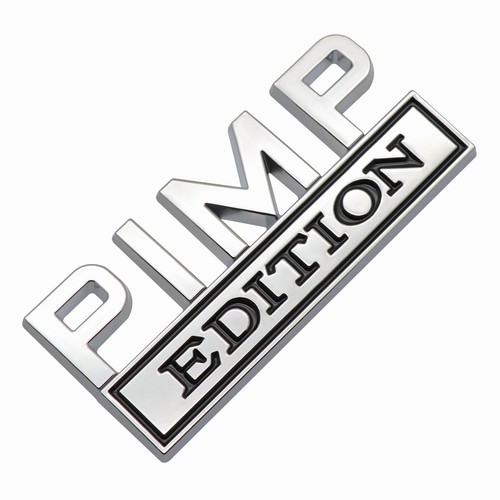 2pcs Chrome Black Pimp Edition Emblems Fender Badge Car Truck Decal ...