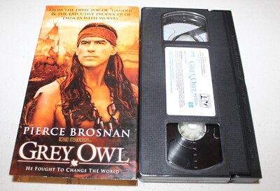 Grey Owl (VHS, 2000, Closed Captioned) Pierce Brosnan, Frontier Trapper ...