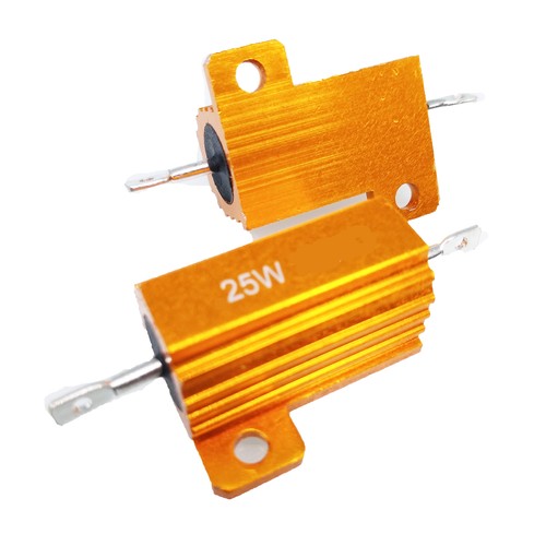 2pcs 25 ohm 25R 25W Watt Aluminum Housed Metal Case Wirewound Resistors ...