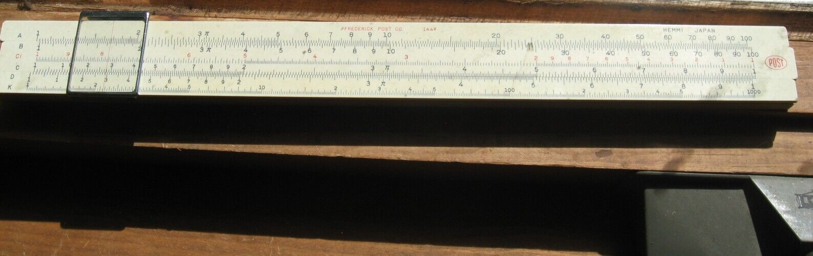 Vintage Frederick Post #1447 Bamboo Slide Rule / Hemmi Japan / with ...