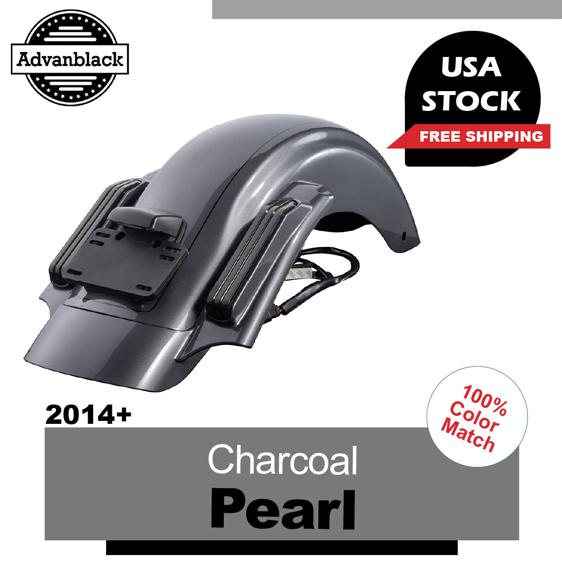 Advanblack Charcoal Pearl CVO Rear Fender Pinstripes Fits Harley ...