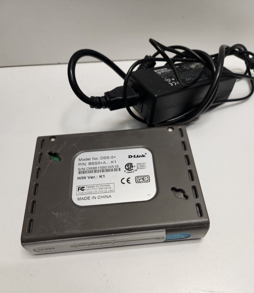 GUARANTEED! D-LINK 5-PORT 10/100 FAST ETHERNET SWITCH & POWER SUPPLY ...