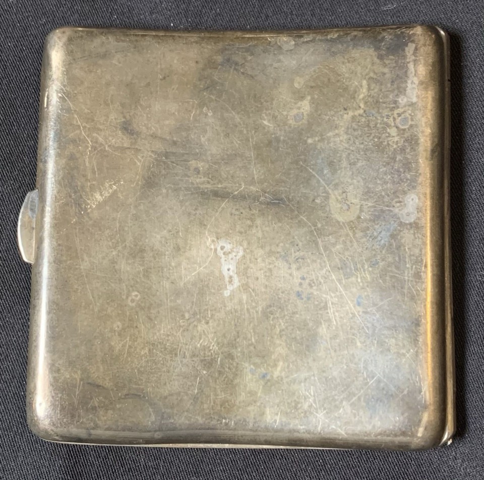 Antique Sterling Silver 24K Gold Lined Cigarette Case Schmitz & Moore ...