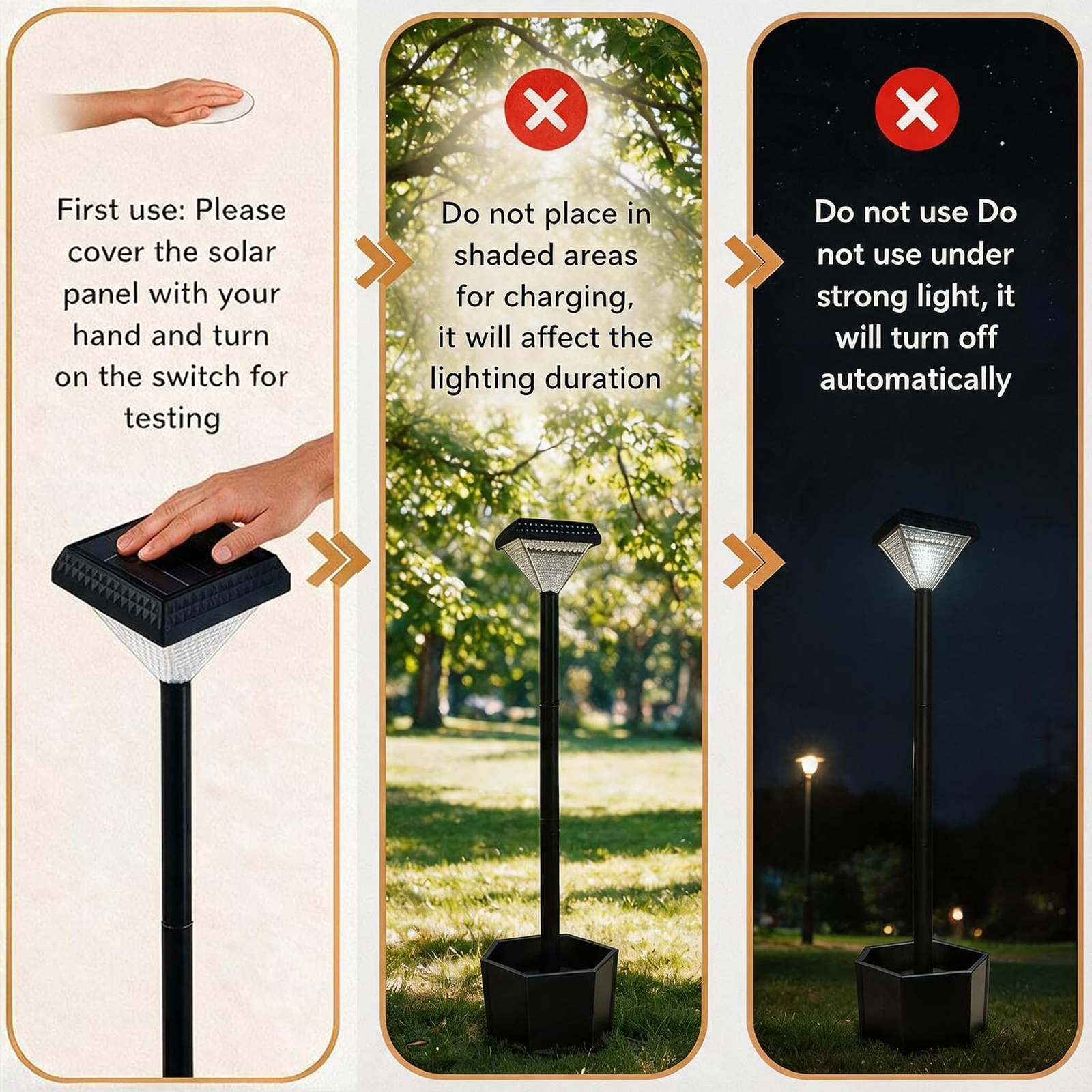 Solar LED Post Light with Planter 138 cm Black Outdoor Waterproof ...