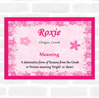 Roxie Name Meaning Pink Certificate | eBay UK