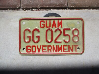 GUAM Gov. motorcycle license plate # GG 0258 | eBay