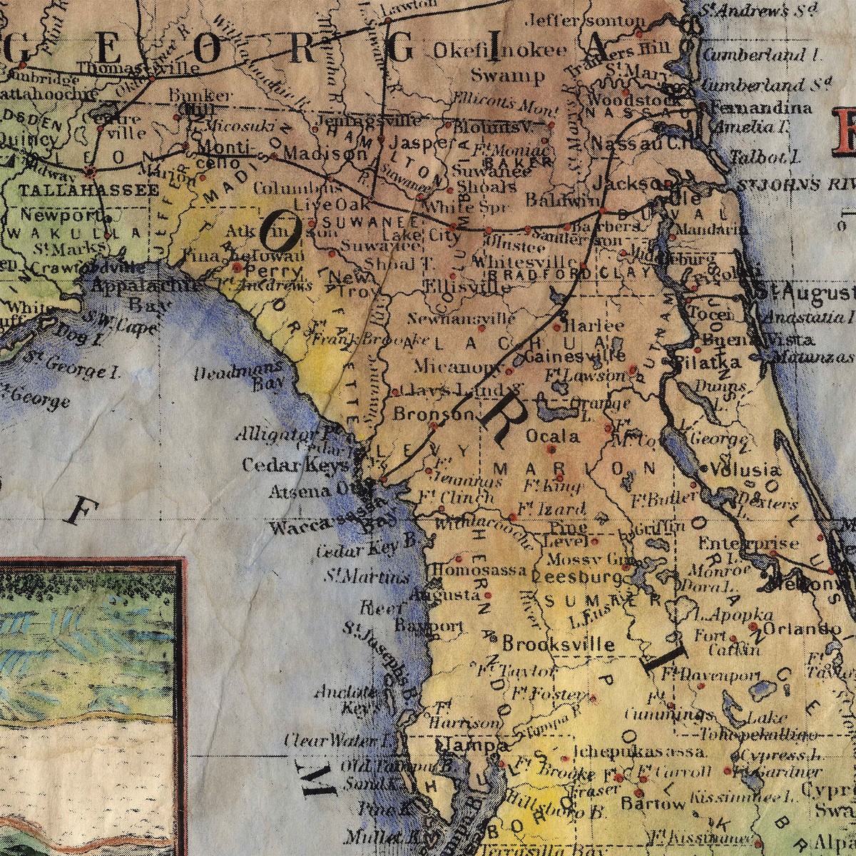 Florida Map 1800 Florida, Mobile. / Mitchell, Samuel Augustus / 1880