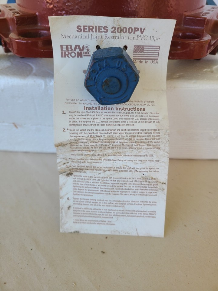 EBAA 2006PV Series 2000PV MEGA-FLANGE Mechanical Joint Restraint for ...