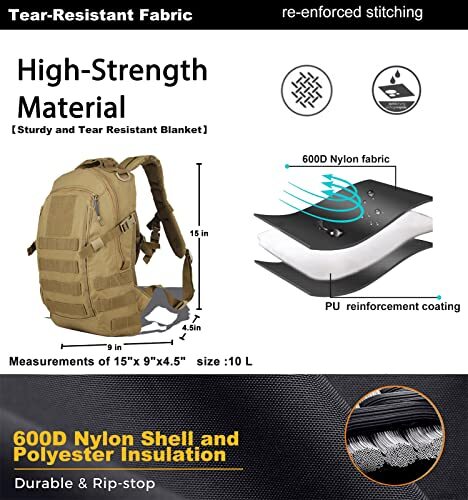 12L Small Backpack Day Pack - Mini Tactical Backpacks Military Daypack ...