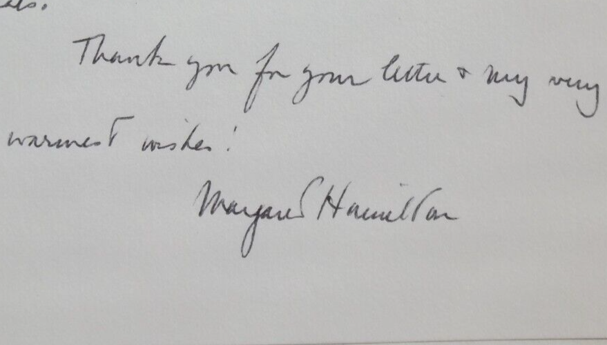 Margaret Hamilton Wicked Witch Of The West Autograph Letter Signed ...