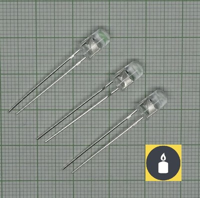 10X Gelb Flacker LED, 5mm, Flackerlicht für Lagerfeuer, Kerzen, Candle ...