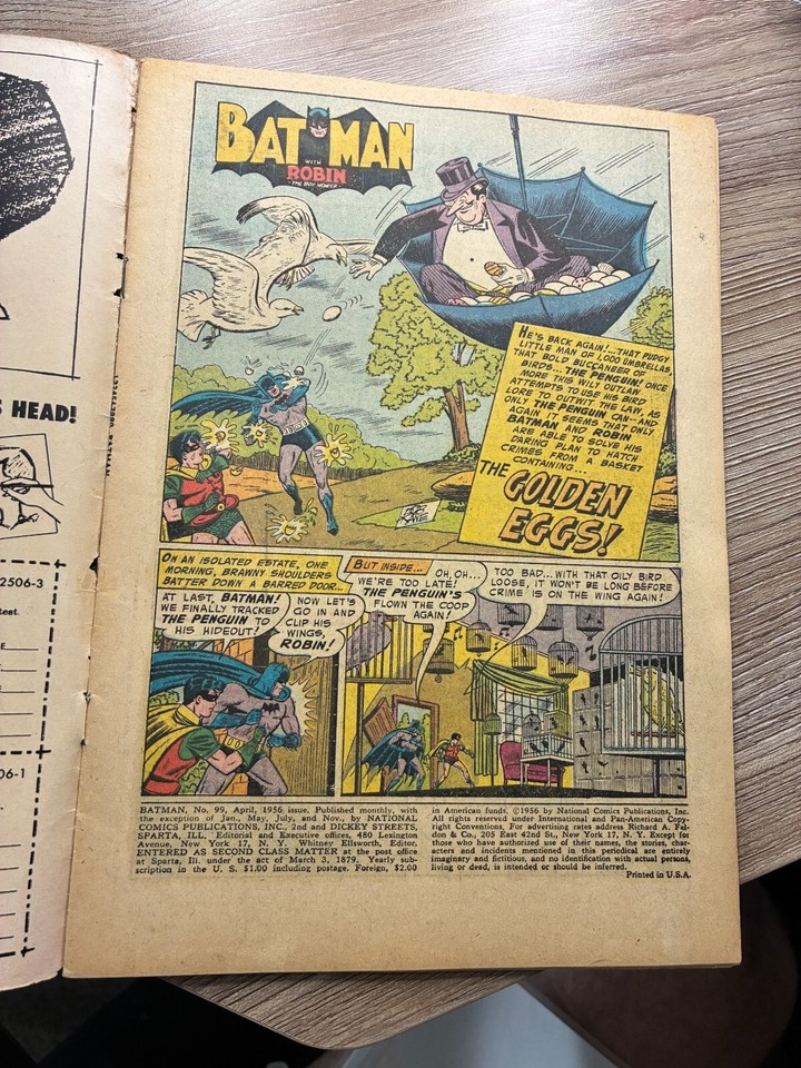 Vtg Silver Age April 1956 #99 BATMAN COMIC BOOK. 10 cents Golden Age | eBay