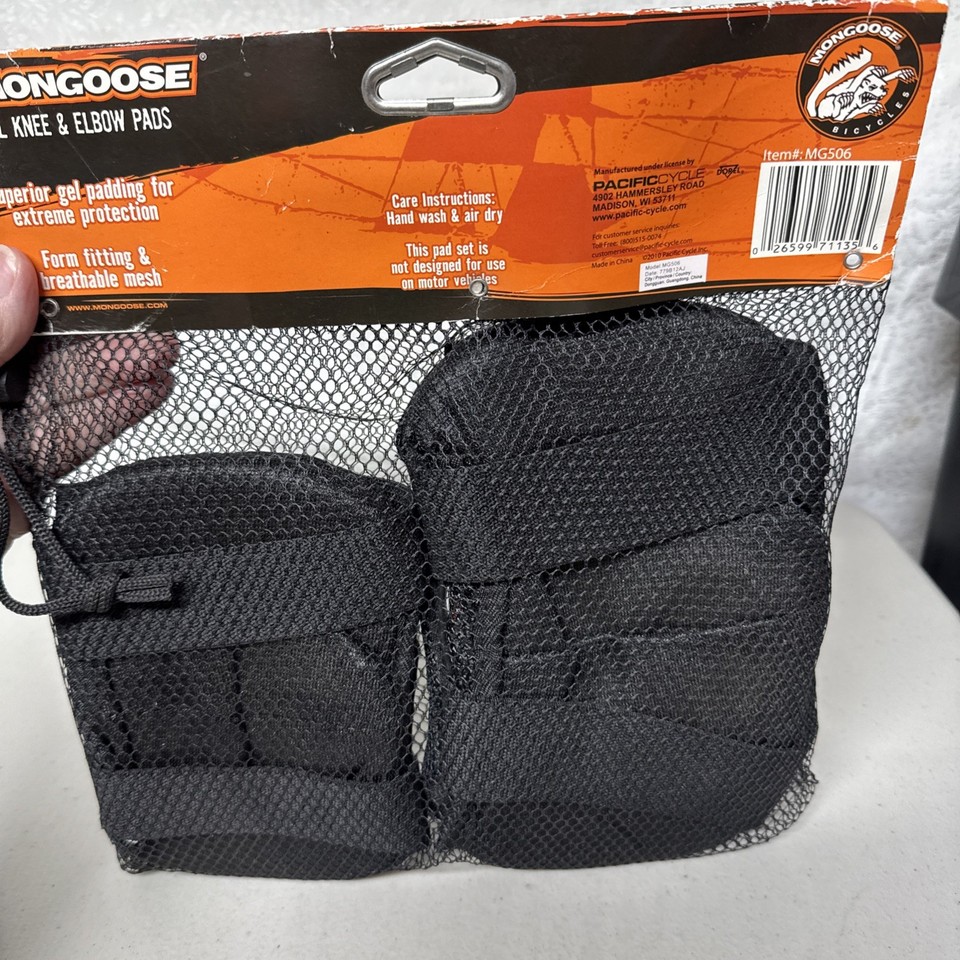Mongoose Knee & Elbow Pads Kids Youth High Impact Protective Shell Gel ...