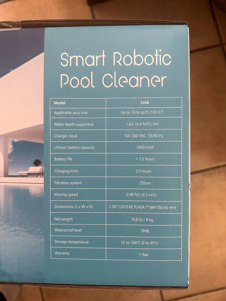 SEAuto™ Smart Robotic Pool Vacuum: Wall-Climb, Cordless, Above/In-Ground Cleaner | eBay