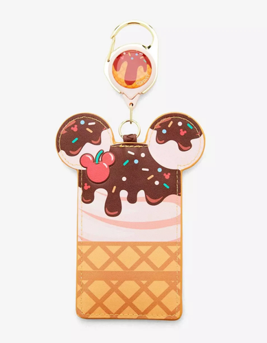 Loungefly Disney Mickey Mouse Ice Cream Cone Retractable Lanyard NEW | eBay