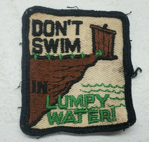 Dont Swim Lumpy Water Camping Swimming Patch 2" Square Sew On Outhouse ...